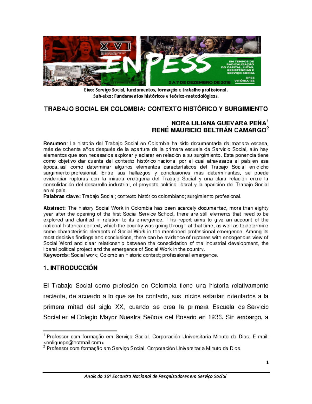 Ekeys,+ Trabajo+ Social+EN+ Colombia+ Contexto+ Histórico+Y+ ...