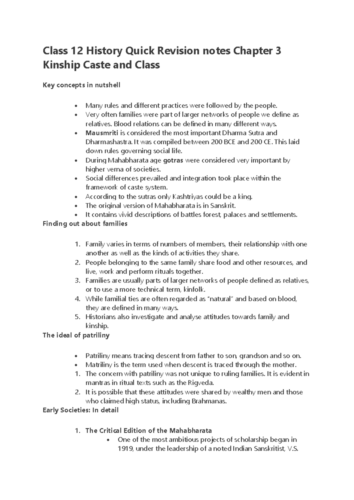 Notes - dhhhhhh - Class 12 History Quick Revision notes Chapter 3 ...