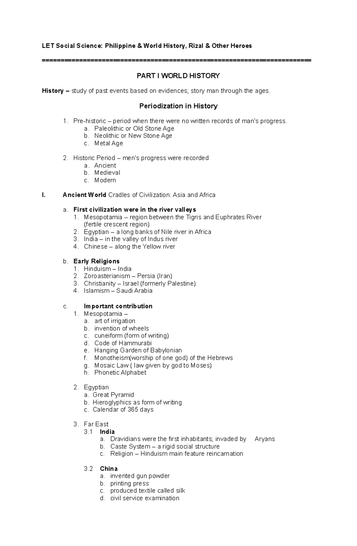 LET History 2013 - LET Reviewer for Social Studies - LET Social Science ...