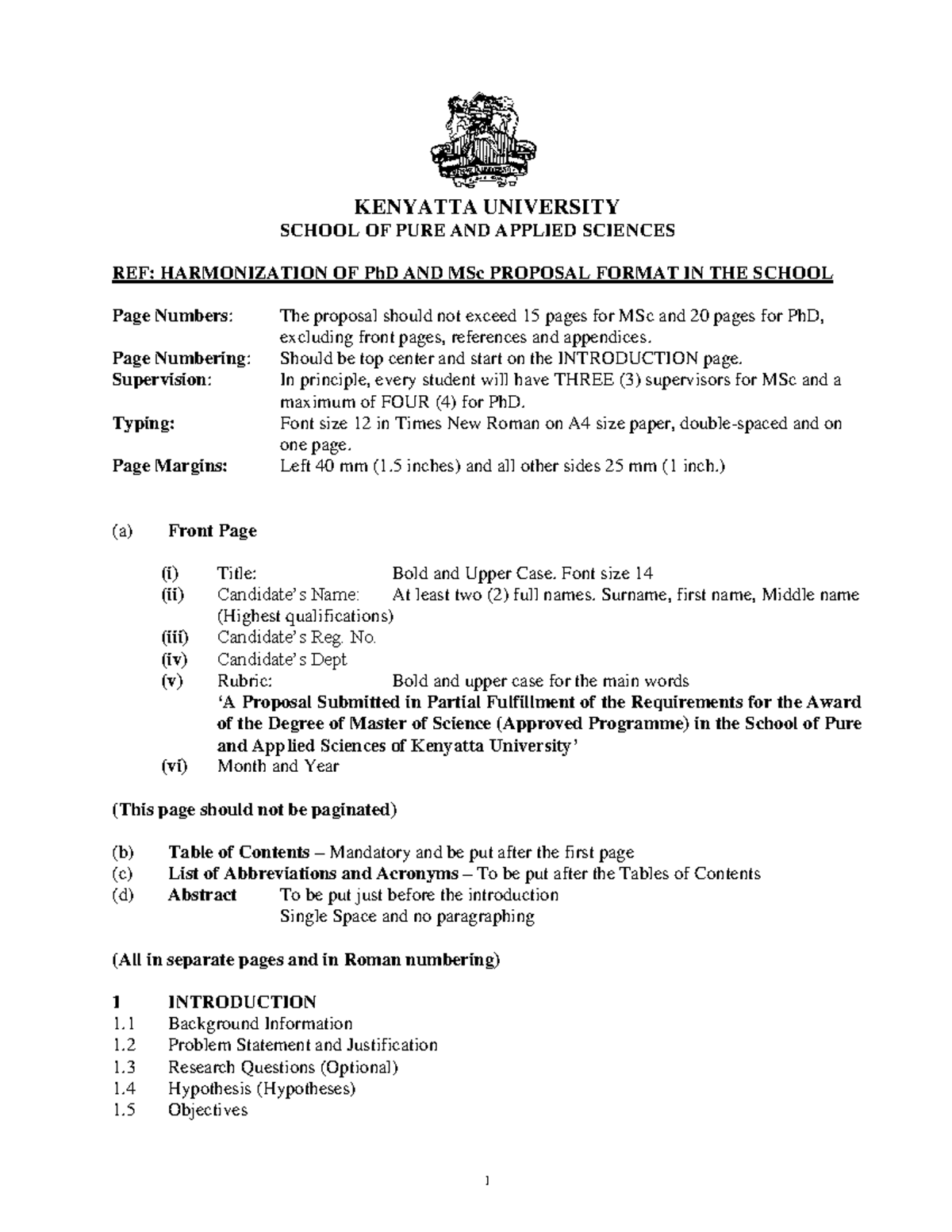 Spas guidelines - Lectures notes - 1 KENYATTA UNIVERSITY SCHOOL OF PURE ...