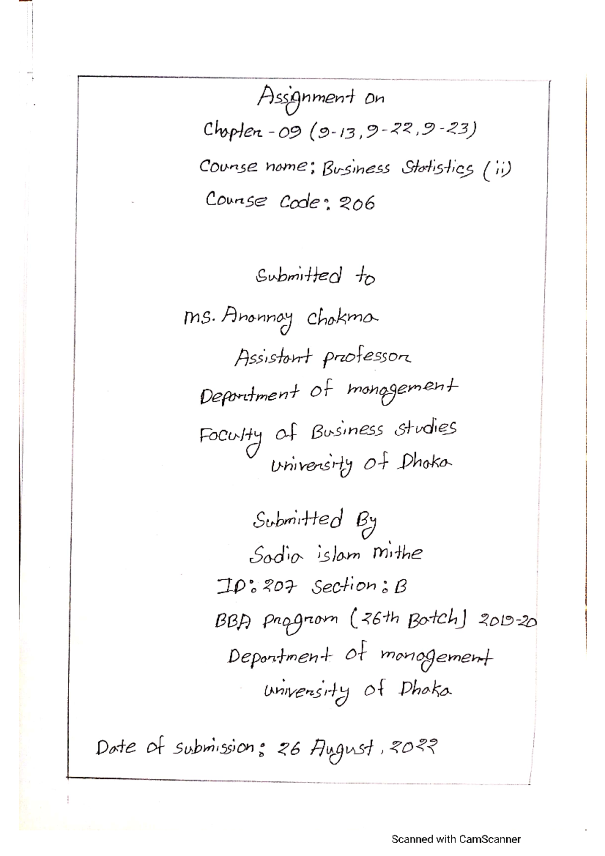 DOC-20241130-WA0000 - Standard math - Assignment on 09 course name ...