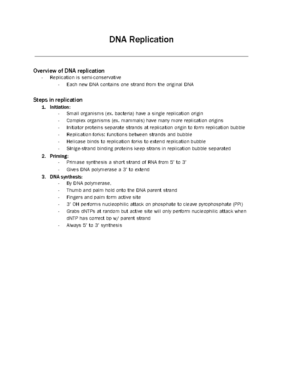 Topic+15+-+DNA+Replication - DNA Replication Overview of DNA ...