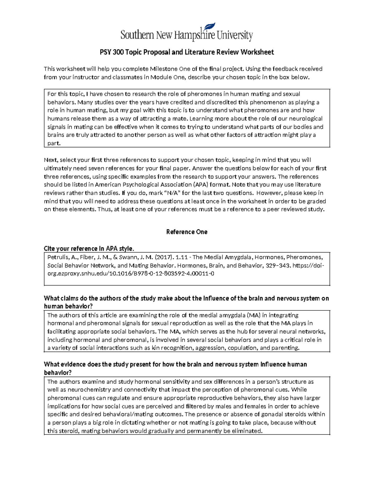 Topic Proposal and Literature Review - Using the feedback received from ...