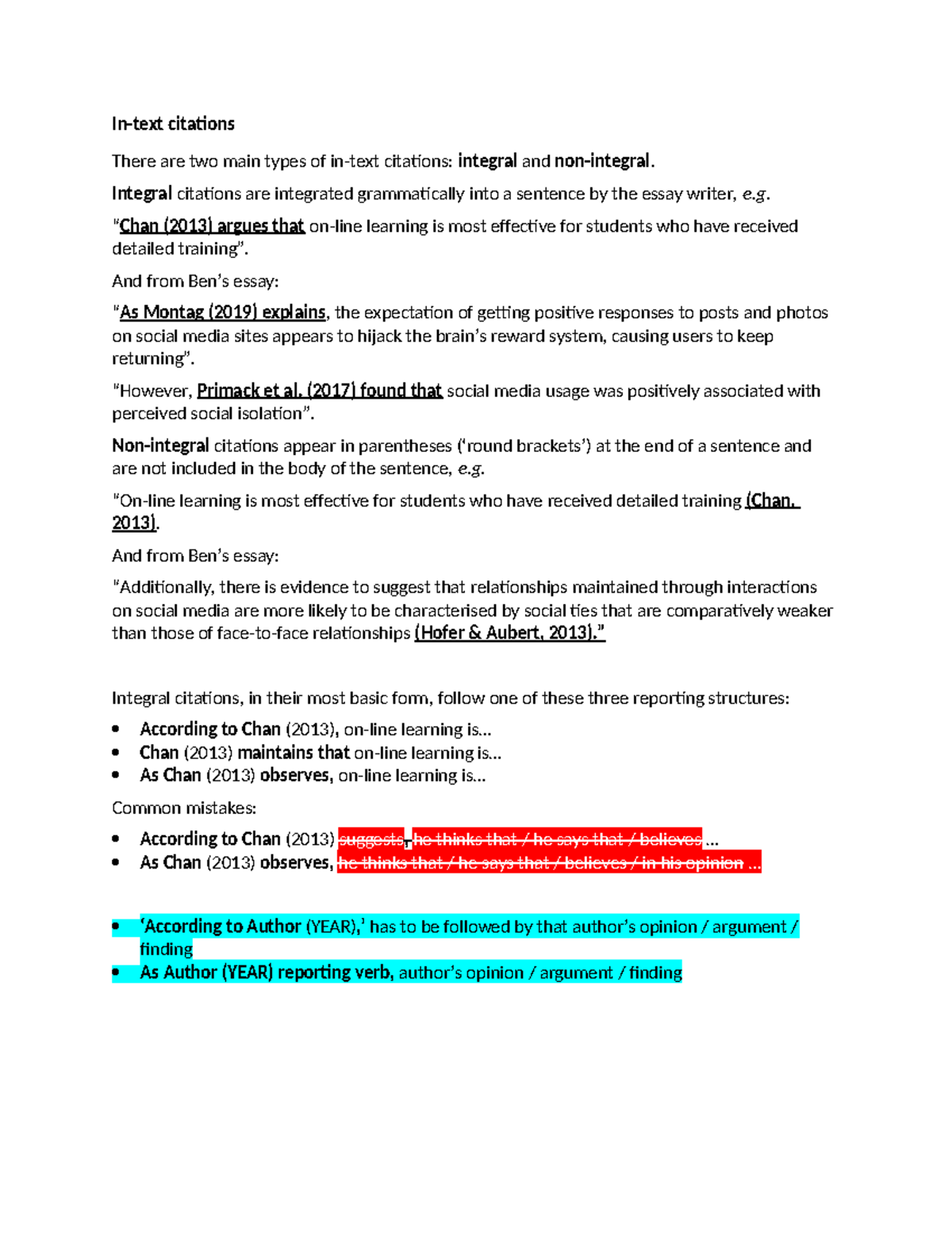 Week 7 In-text citations - In-text citations There are two main types ...