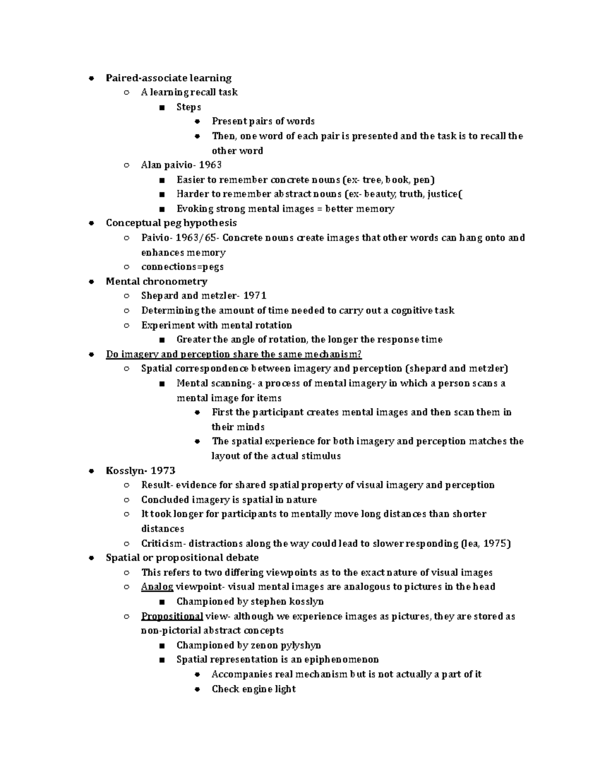 PSY341 Exam 3 Notes CONTinued CHAPTER 9 - Paired-associate learning A ...