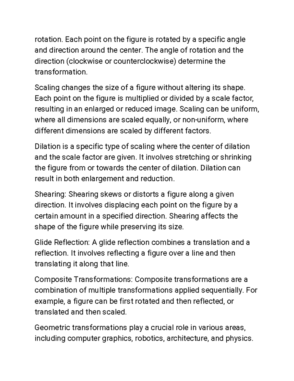 Introduction to Geometry-14 - rotation. Each point on the figure is ...