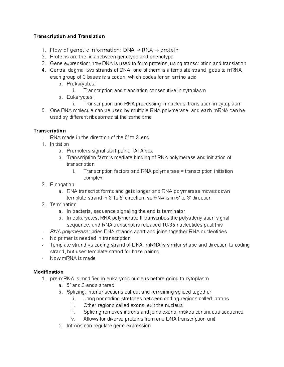 DNA Transcription & Translation, Mutations - Transcription and ...