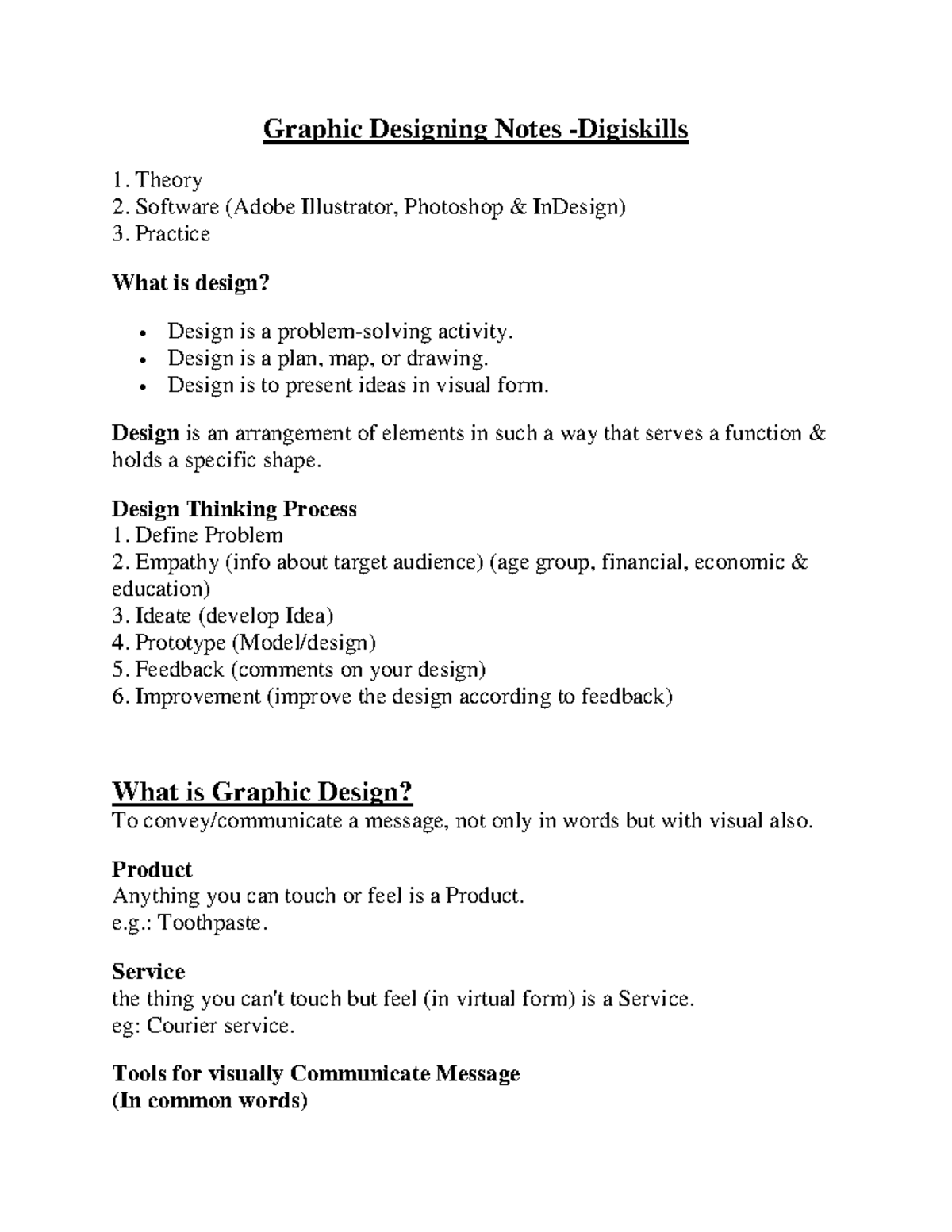 Graphic-Designing-Notes - Graphic Designing Notes -Digiskills 1. Theory ...