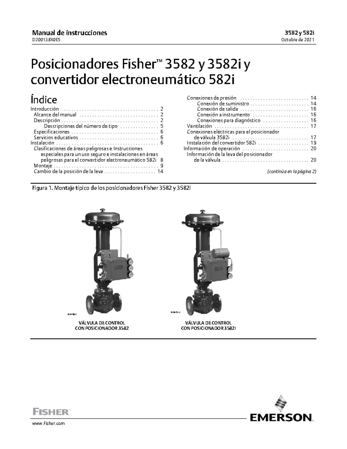 Instruction manual posicionadores fisher 3582 3582i y convertidor 582i ...