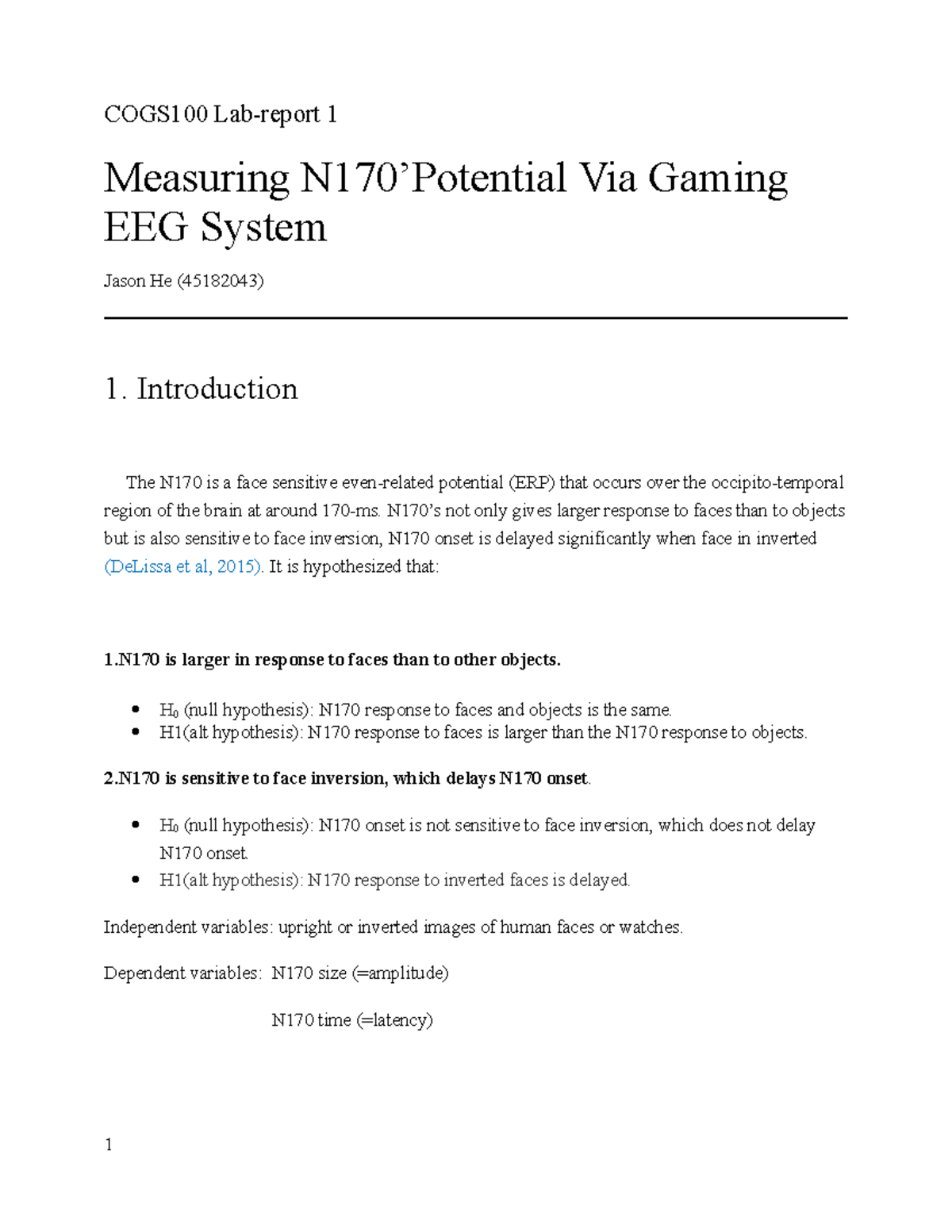 COGS 100 Lab 1 - SAMPLE LAB REPORT - COGS100 Lab-report 1 Measuring ...