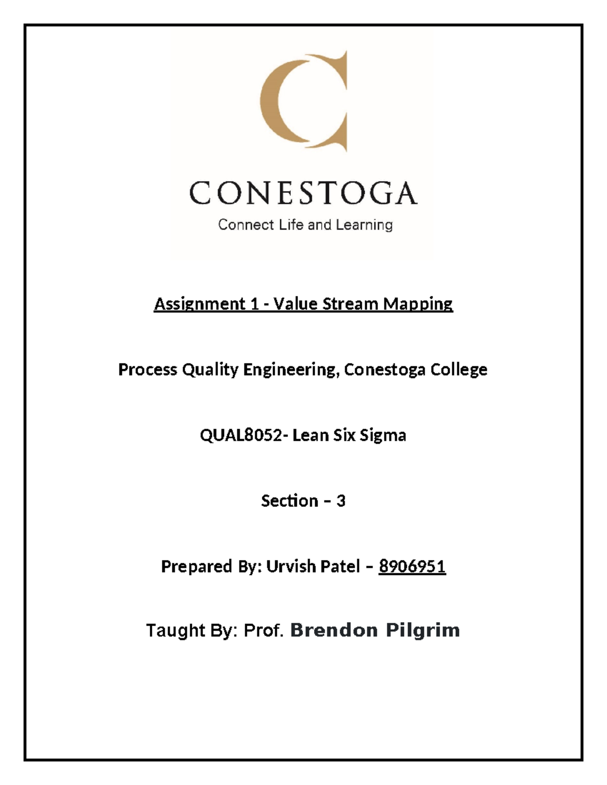 Vsm Assignment 1 - lecture notes - Assignment 1 - Value Stream Mapping ...