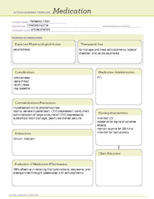 Medication restricted - ACTIVE LEARNING TEMPLATES Medication STUDENT ...