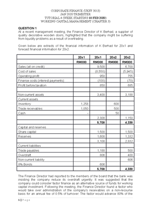 Tutorial 1 Chp 6 7 - Corporate Finance - TUTORIAL CHAPTER CHAPTER - Studocu