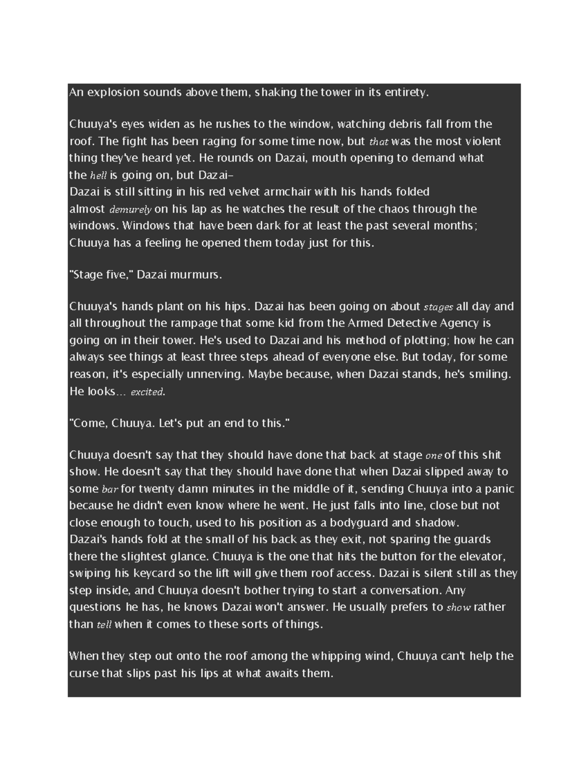 Soukoku pt9 - “Stage five,” Dazai breathes, but the words are lost to ...