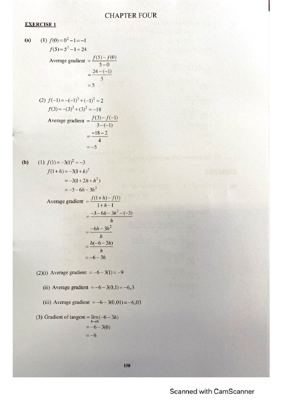Ch 4 Exercise 1 - CHAPTER FOUR EXERCISE (a) (1) (2) 2 f(3) Average (b ...