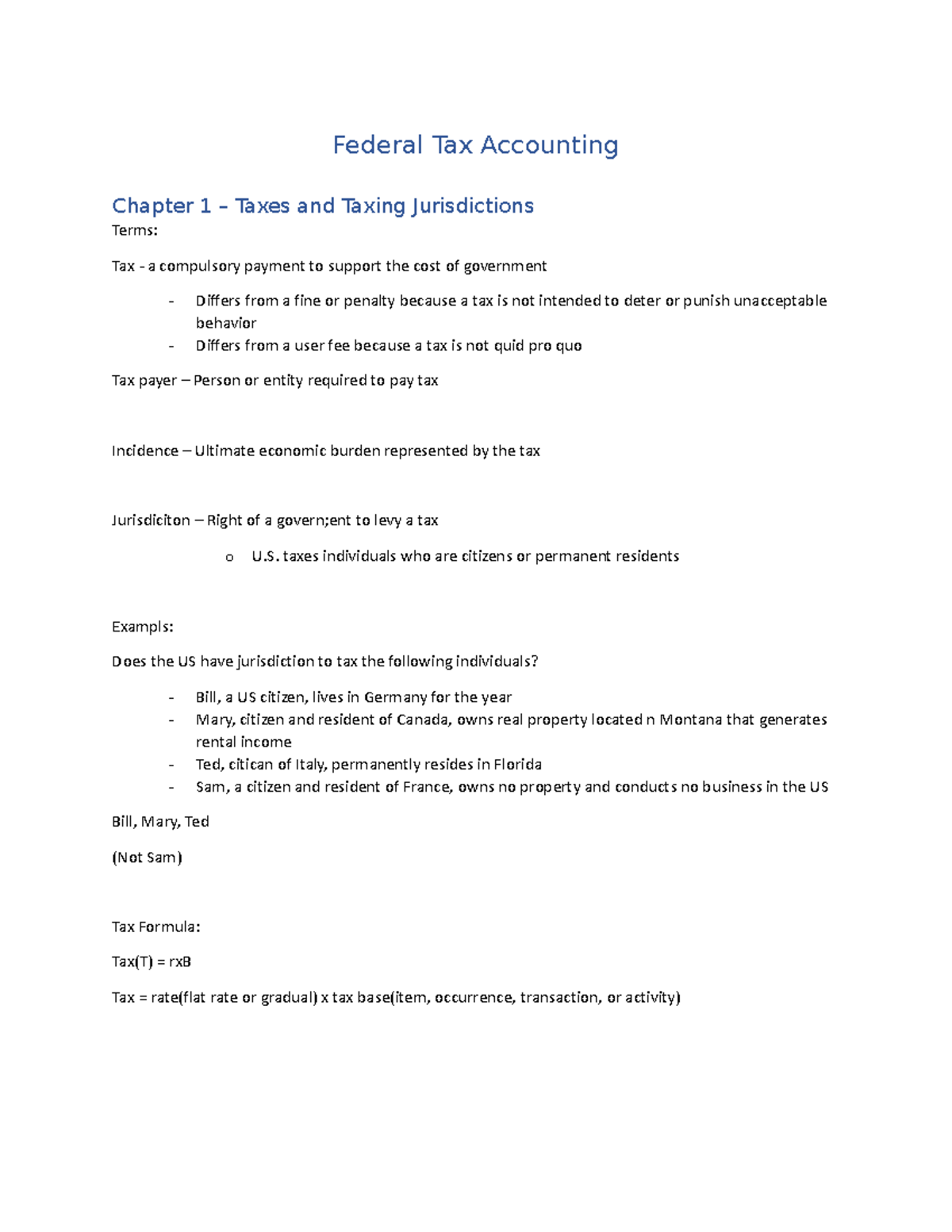 Federal Tax Accounting 312 Notes - Federal Tax Accounting Chapter 1 ...