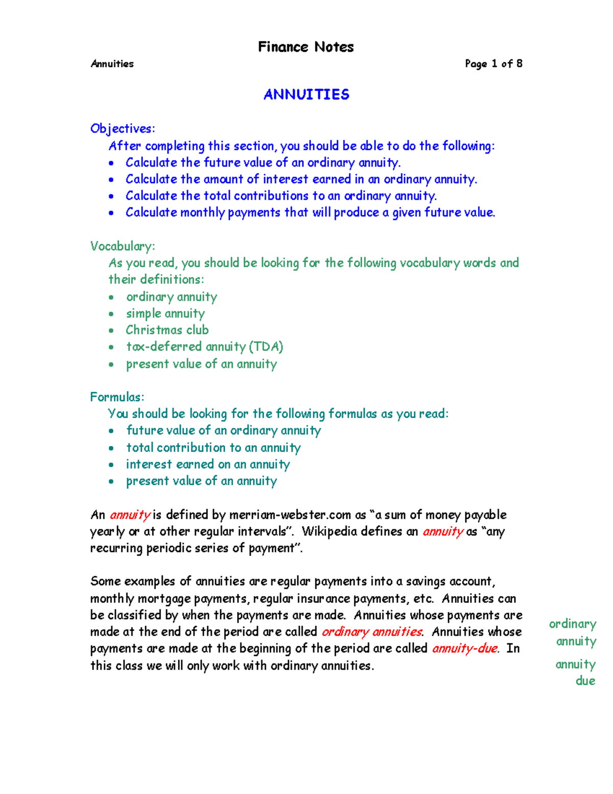 Annuity-notes 2 - It is a note on Annuity questions and how to solve ...