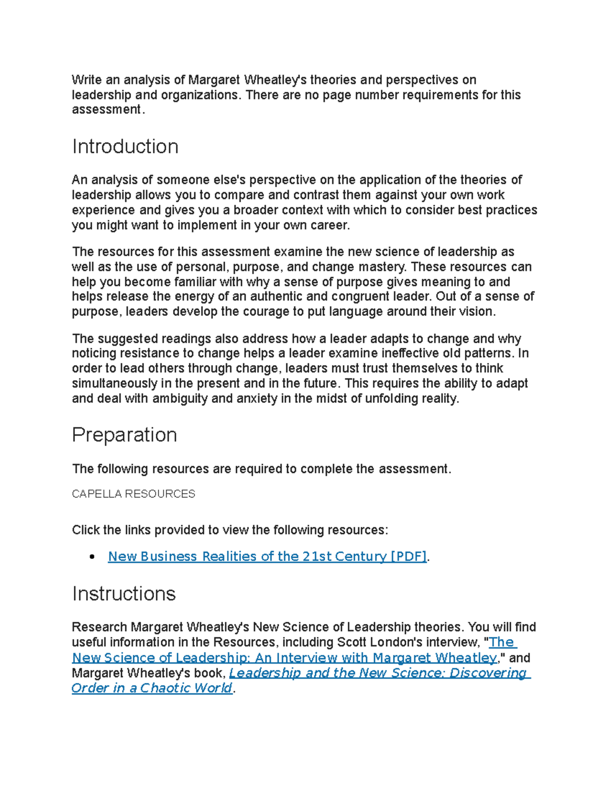 Business Leadership 1 - The purpose of this assessment is to develop ...