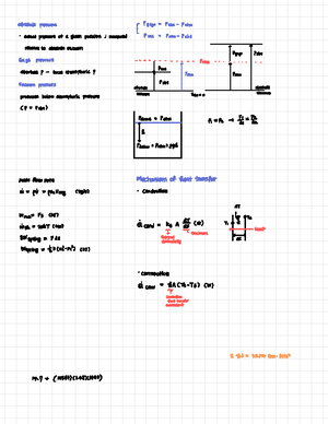 Thermodynamics cheat sheet - absolute pressure [ Pgage = Pabs Patm ...