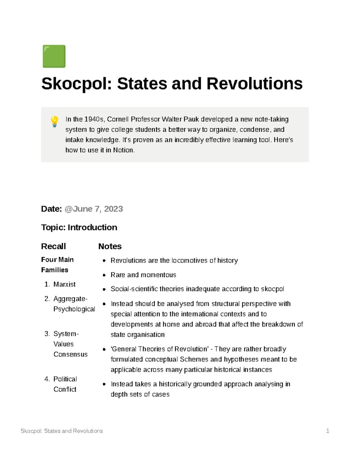 Skocpol States and Revolutions - 🟩 Skocpol: States and Revolutions 💡 In ...