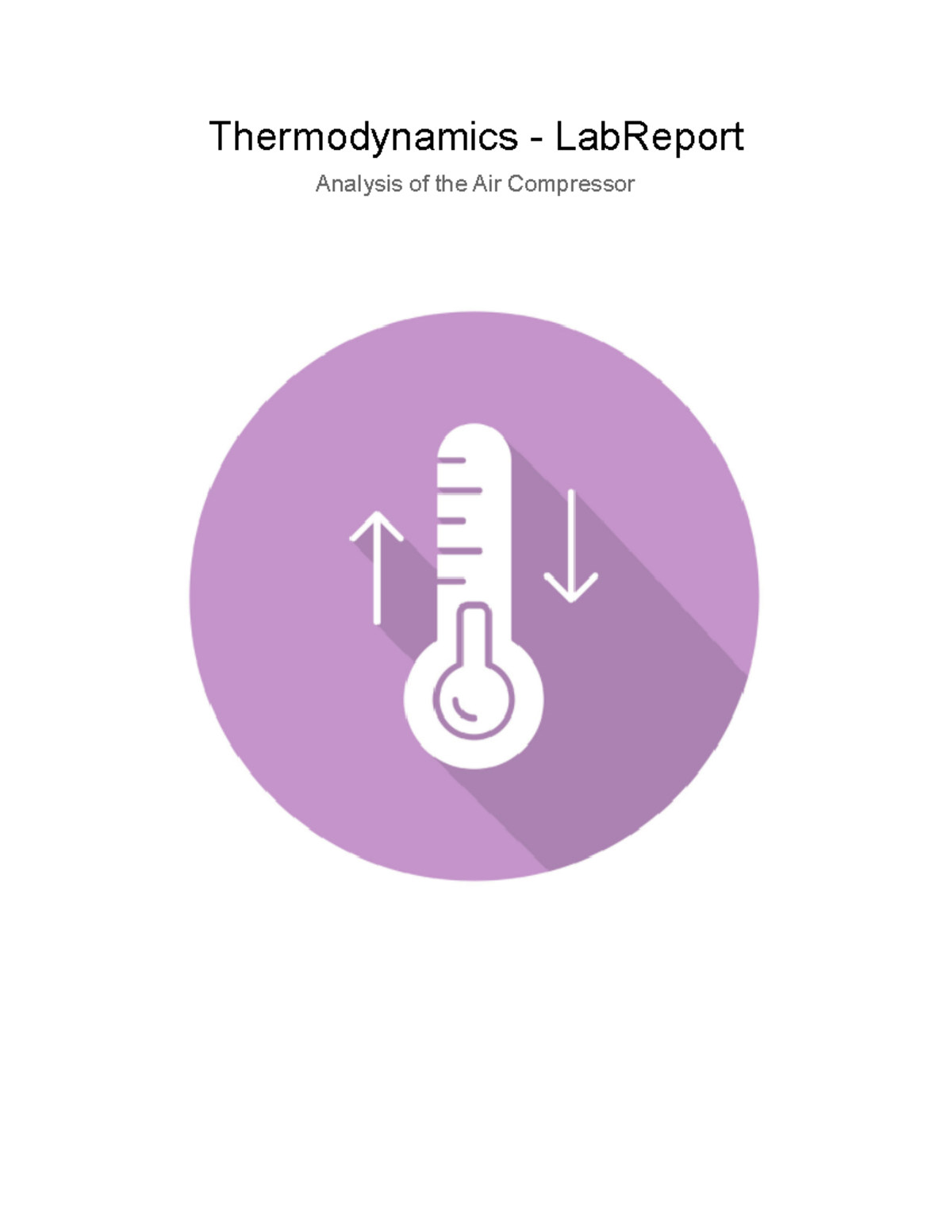 Thermo - Lab Report - Thermodynamics - LabReport Analysis of the Air ...