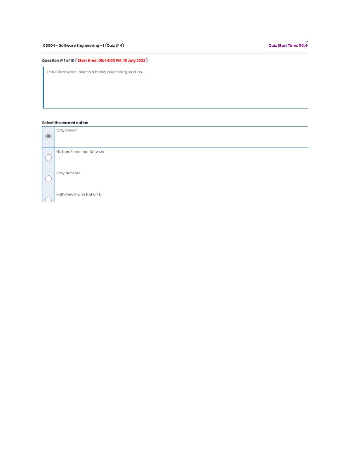 Cs504 quiz 4 2023 - Software Engineering - Studocu