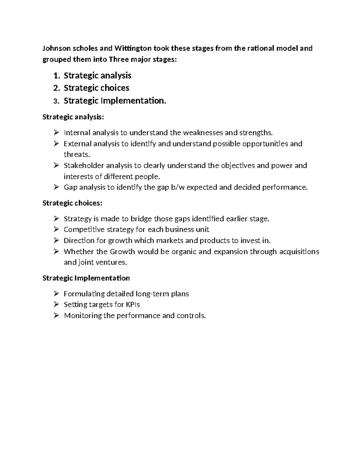Types of strategies - abcd - Johnson scholes and Wittington took these ...