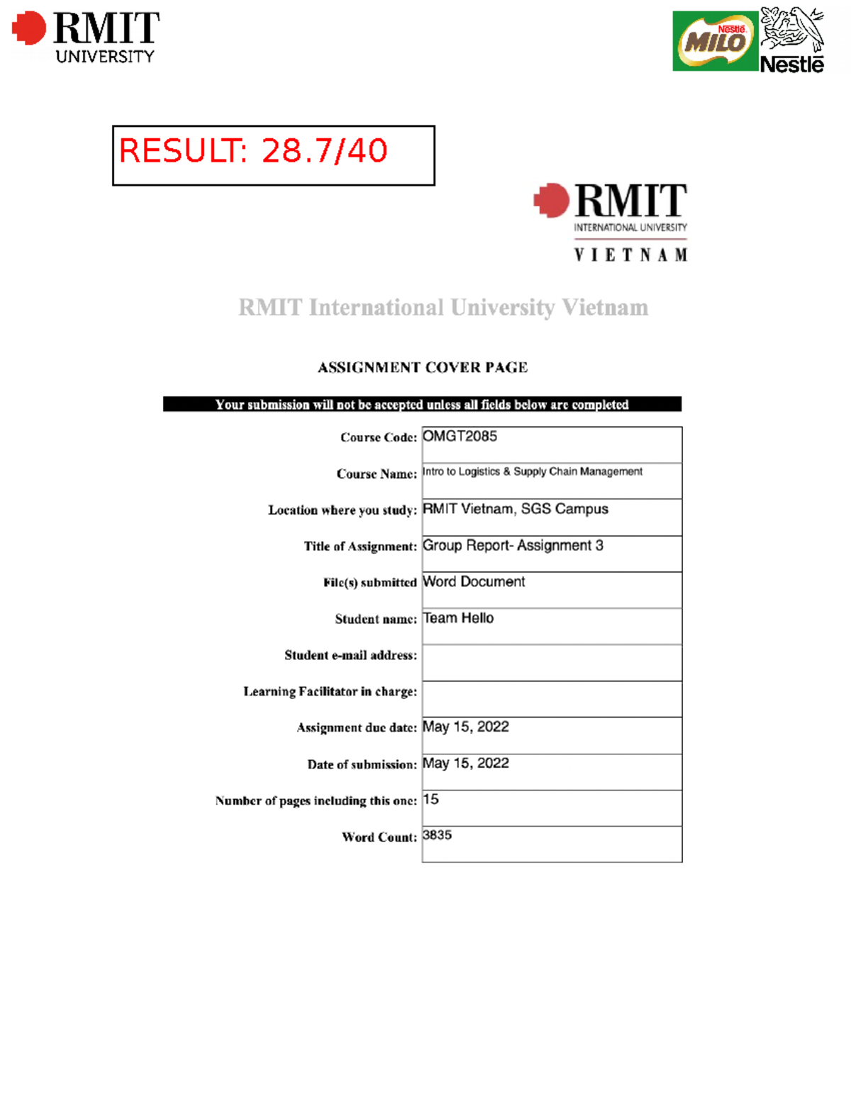 Introtolog-ASM 3-Group - RESULT: 28/ TABLE OF CONTENTS EXECUTIVE ...