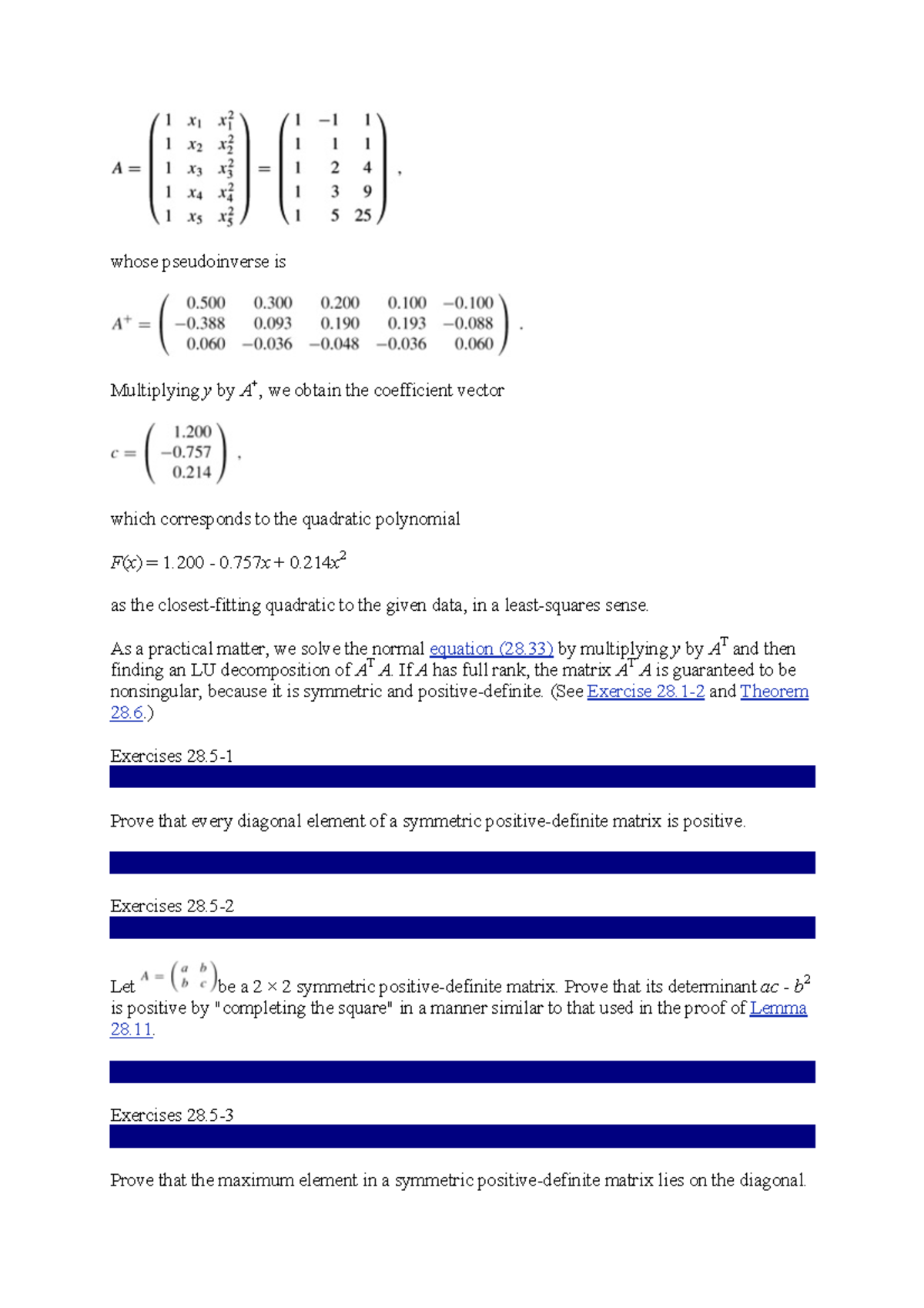 Algorithm Part 7 Matrix Operation Chapter 28 Whose Pseudoinverse
