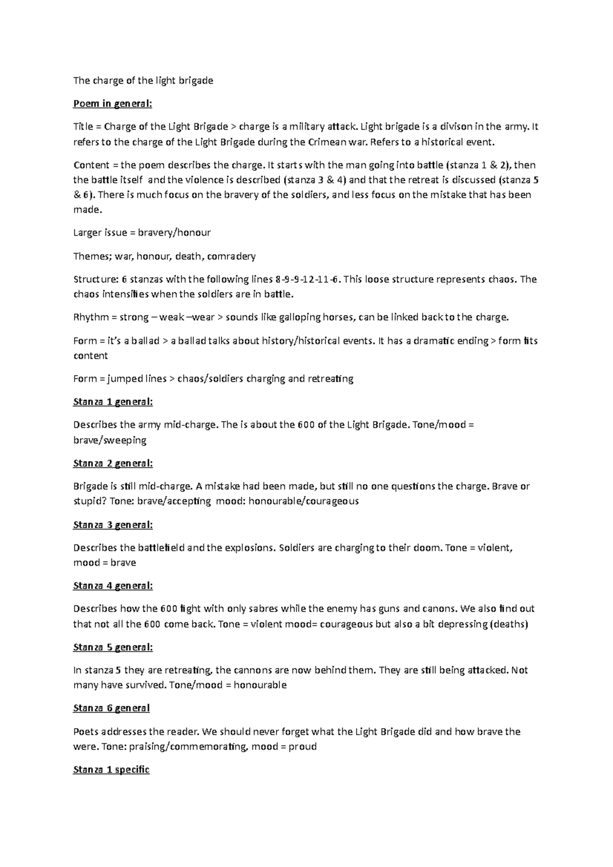 Charge of the light brigade deconstruction - The charge of the light ...