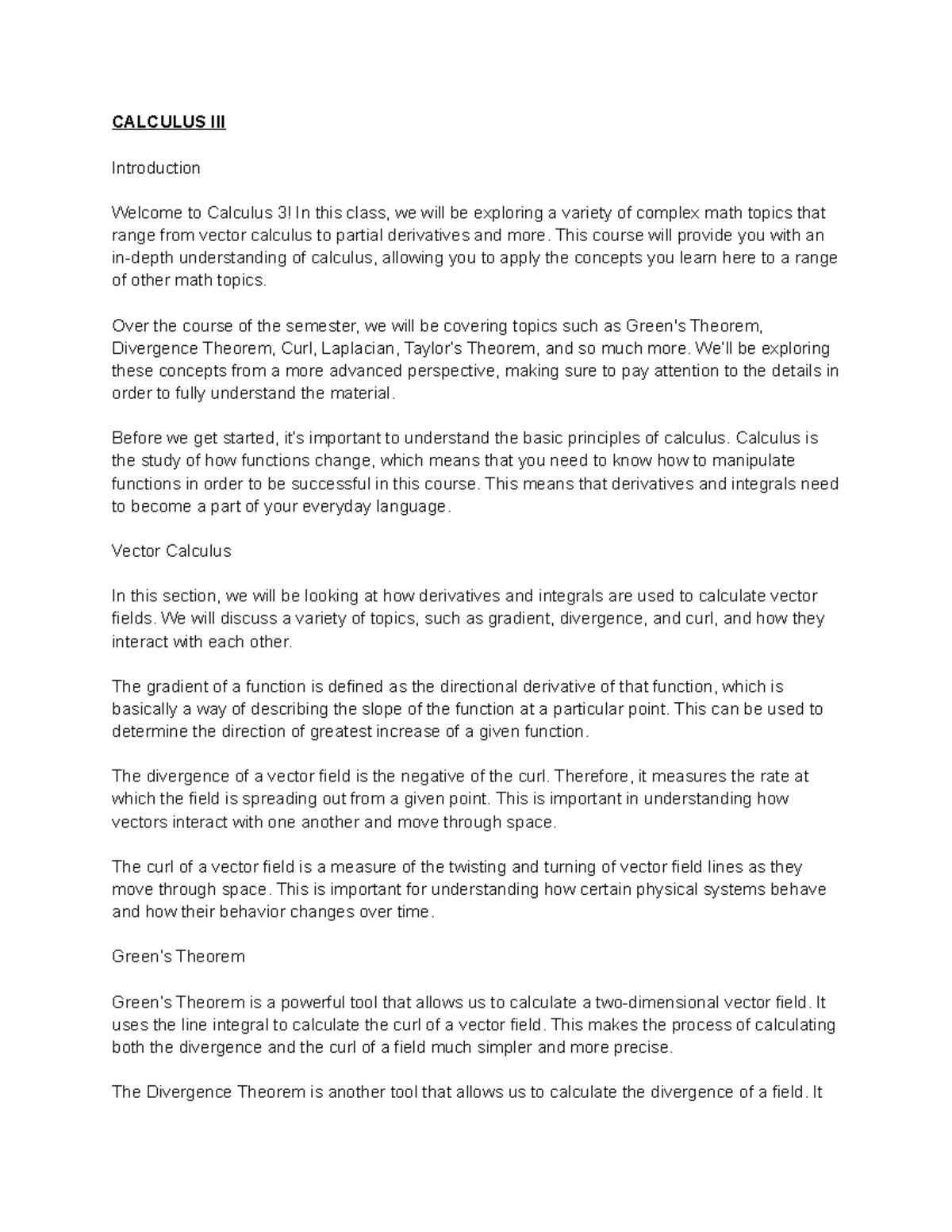 Calculus lll - PRACTIVE material for calculas 3 - CALCULUS lll ...