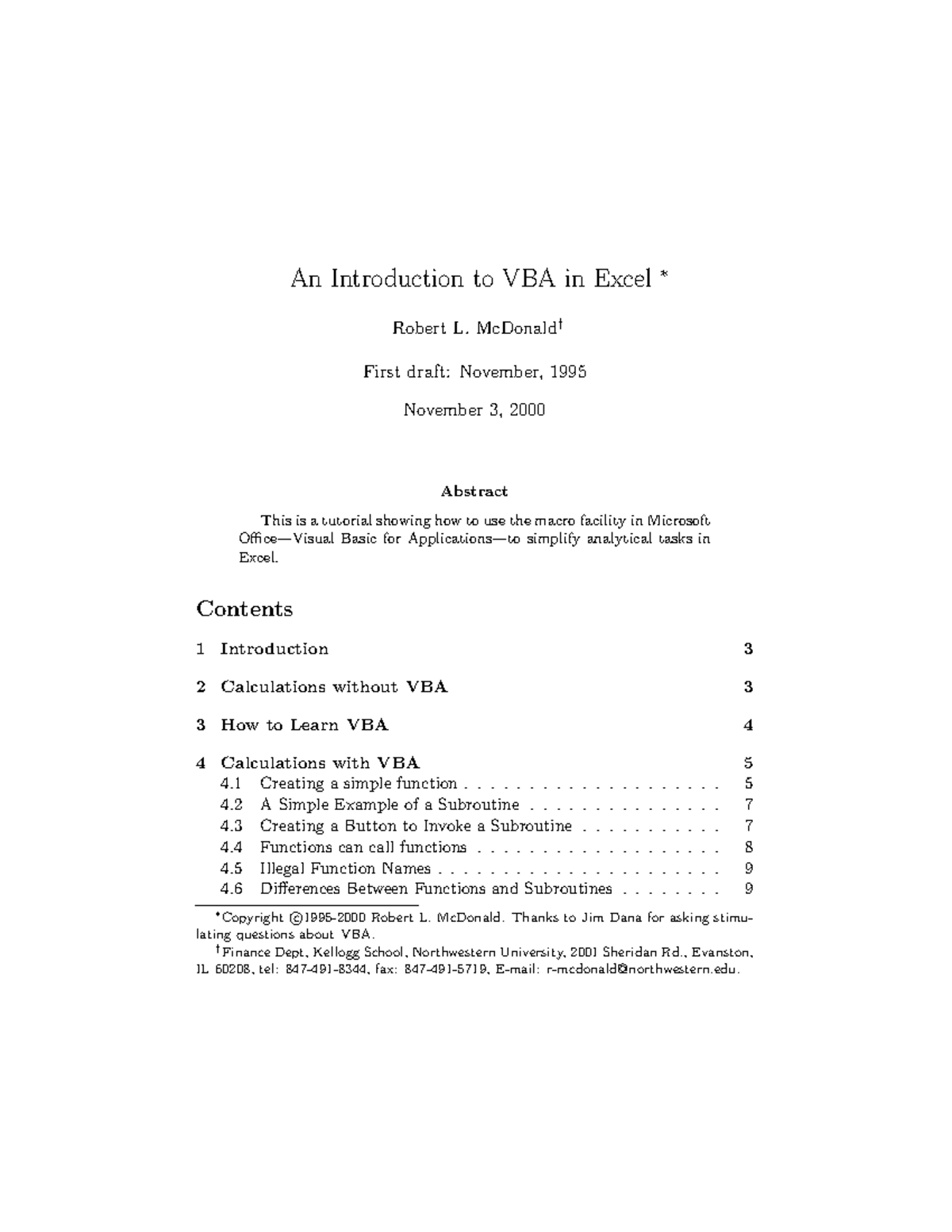 Mc Donald R.L. - An Introduction to VBA in Excel - An Introduction to ...