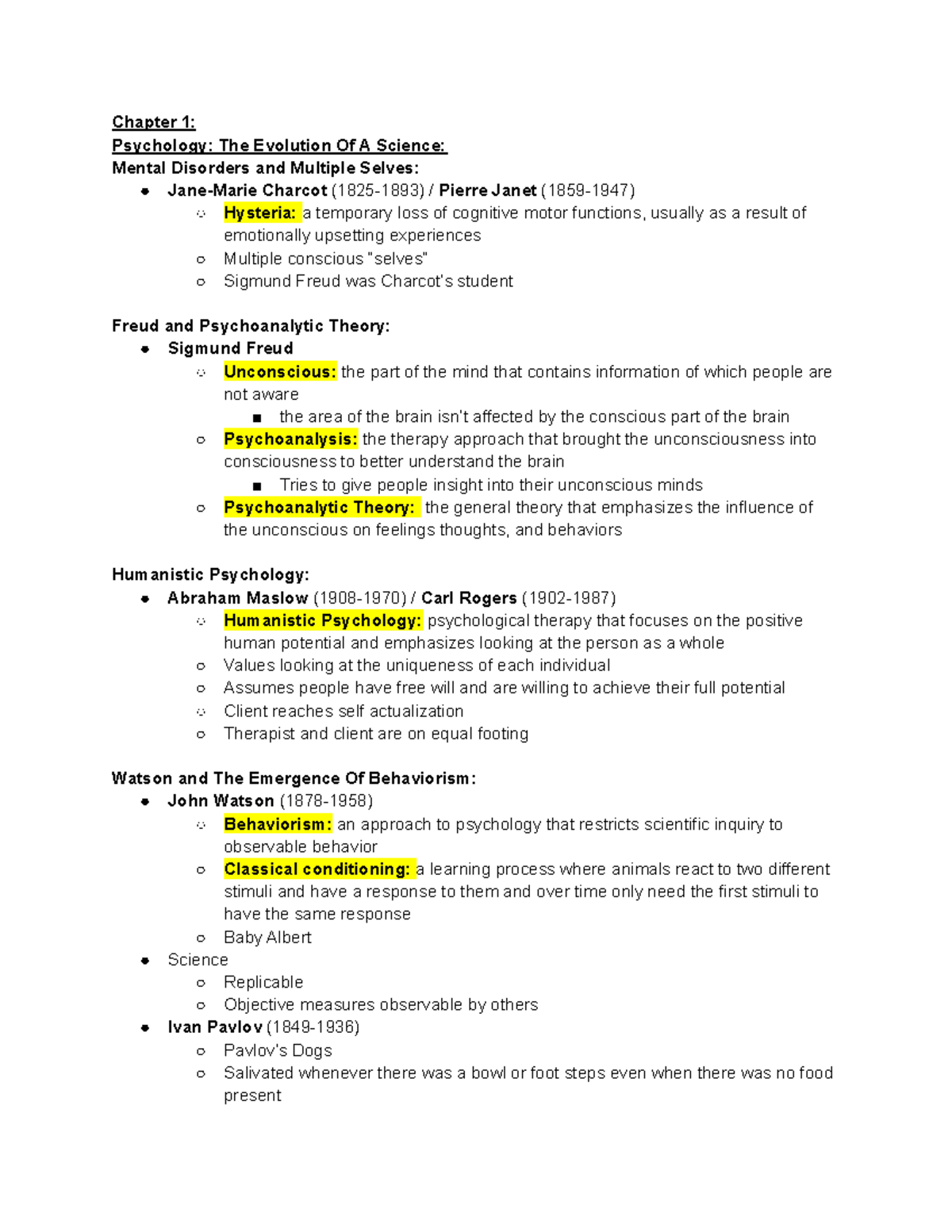 Introduction To Psychology Chapter 1 Notes Part II - Chapter 1 ...