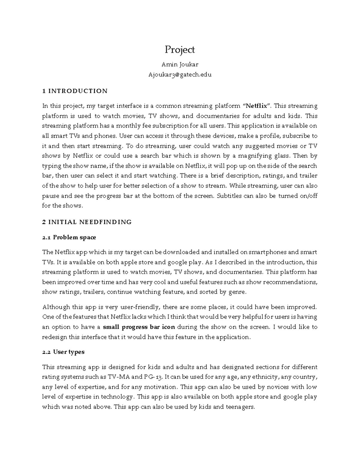 project chck1 wewf - Project Amin Joukar Ajoukar3@gatech 1 INTRODUCTION ...