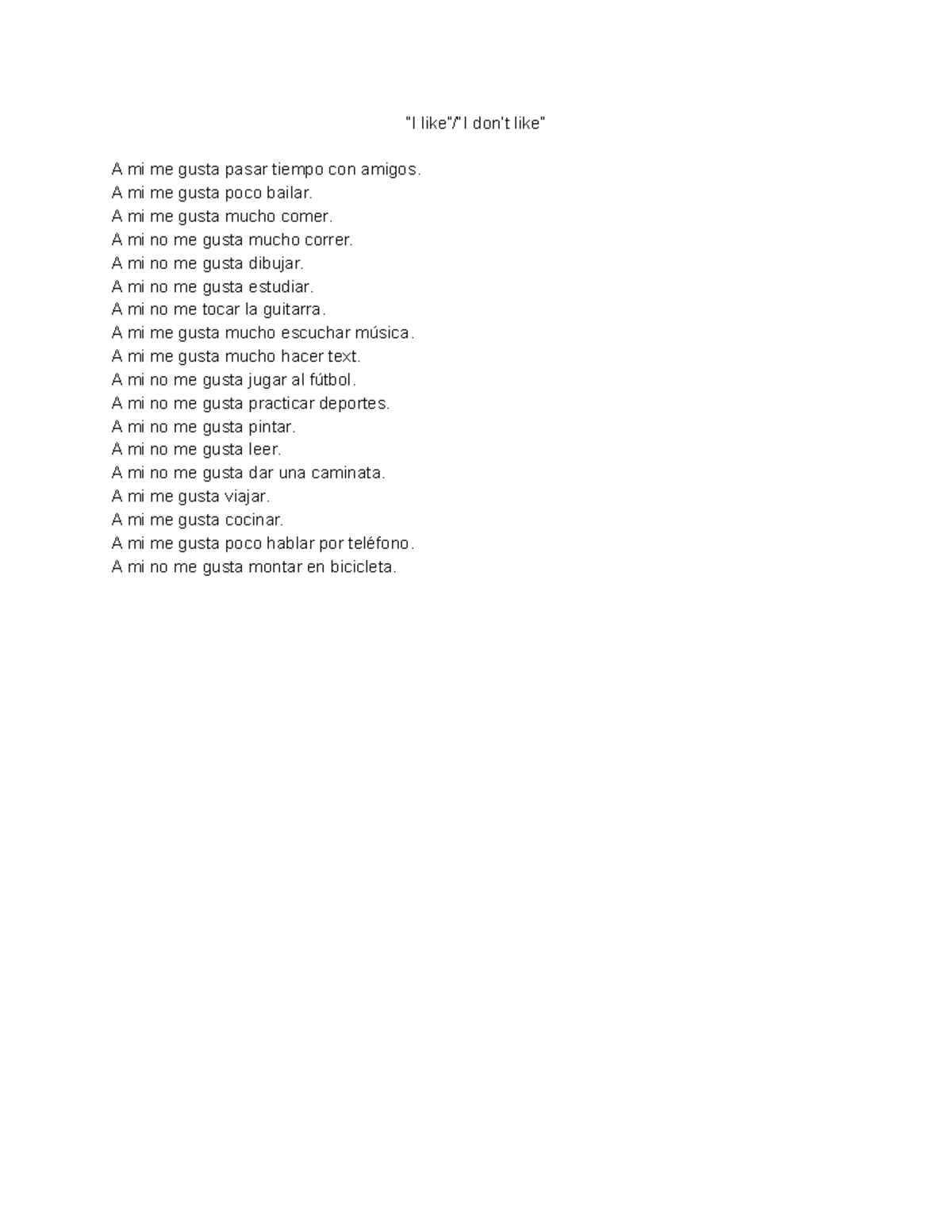 Braylan Hall - ME Gusta NO ME Gusta - “I like”/“I don’t like” A mi me ...