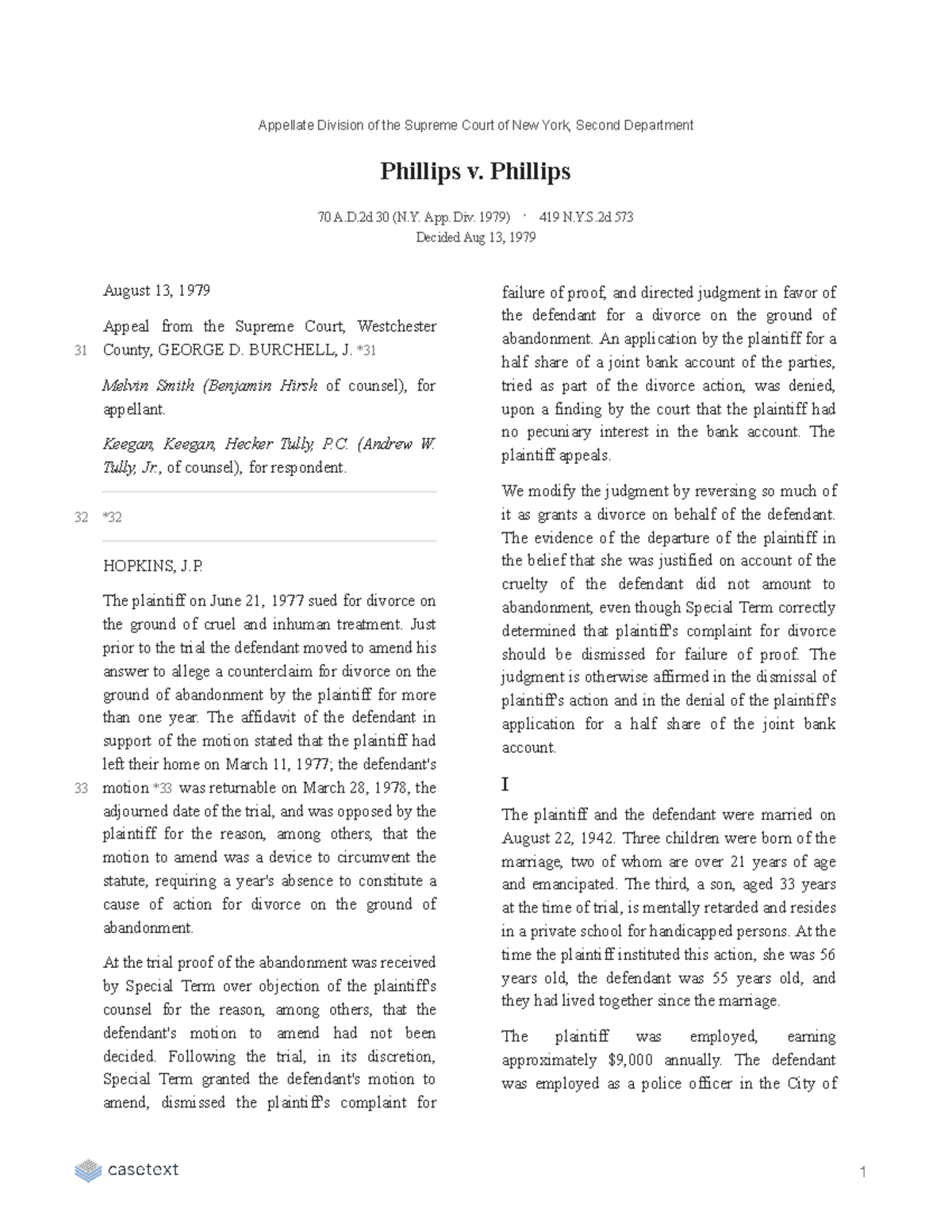 Phillips v. Phillips - Case brief - Appellate Division of the Supreme ...