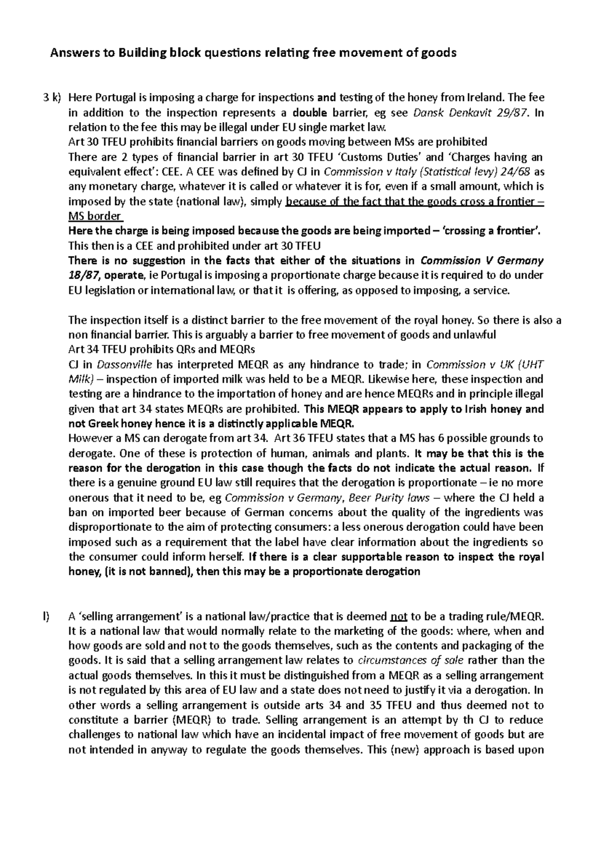 Building block goods Part 2 - Answers to Building block questions ...