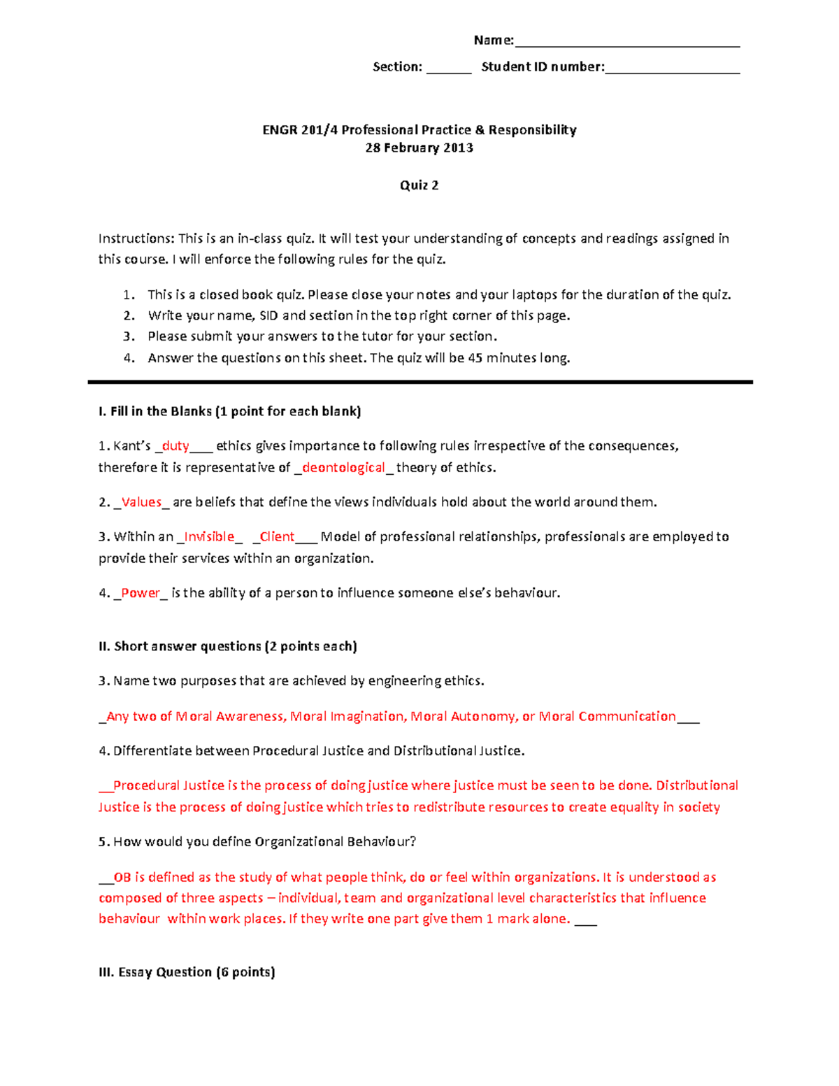 ENGR201 Quiz2 W13 Q A - Name:______________________________ Section ...