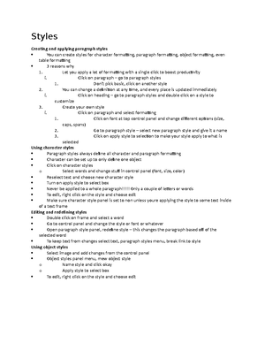Character Formatting - InDesign - Ryan Moeller - Character Formatting Applying advanced ...