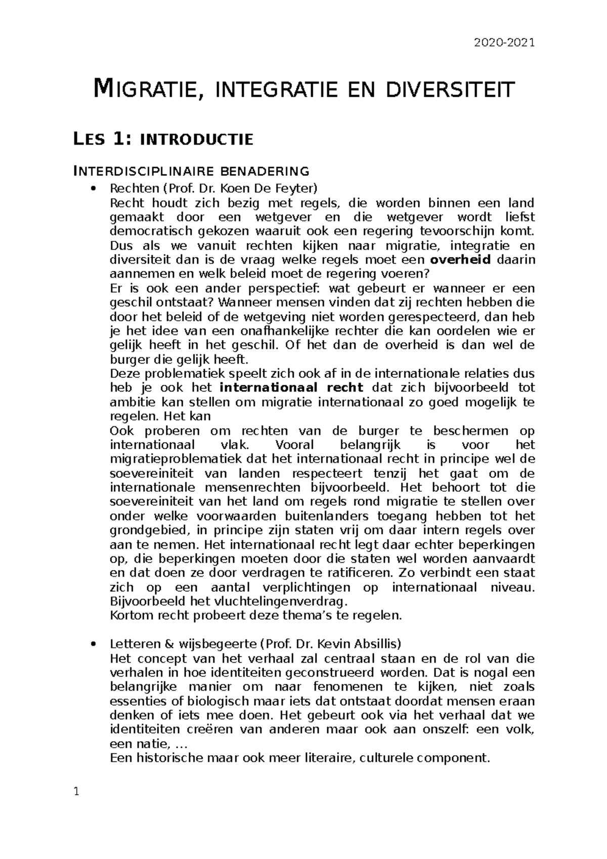 Migratie, integratie en diversiteit - MIGRATIE, INTEGRATIE EN DIVERSITEIT LES 1: INTRODUCTIE ...