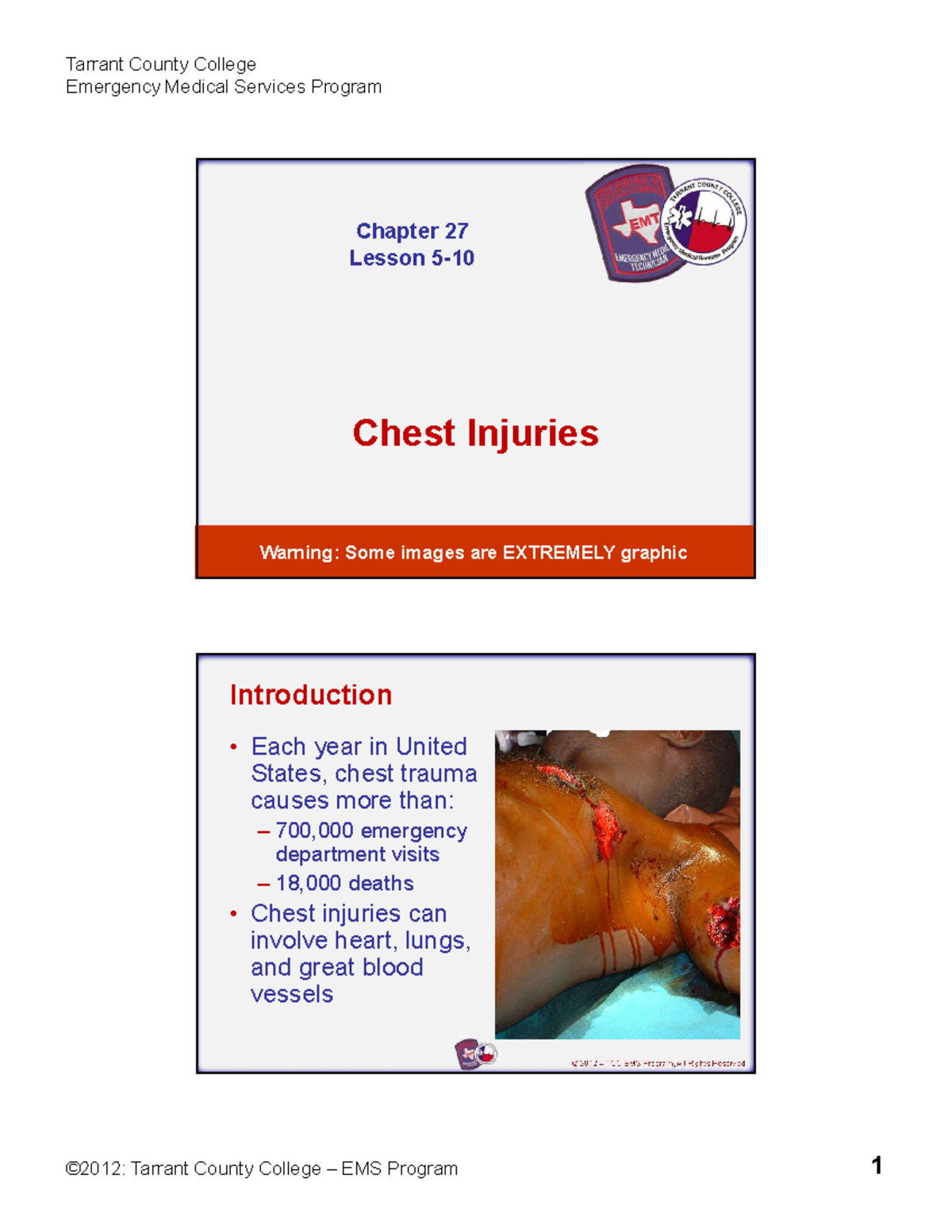 Chest and Abdominal Injuries - Emergency Medical Services Program ...