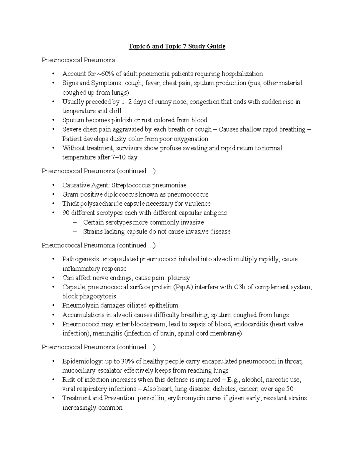 BIO 215 Topic 6 and Topic 7 Study guide - Topic 6 and Topic 7 Study ...