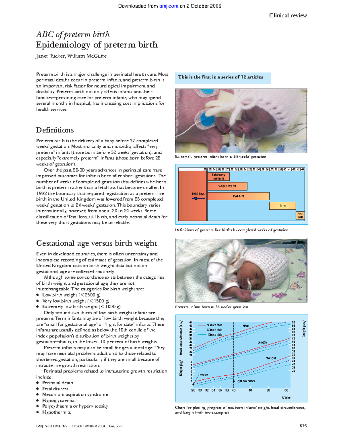 ABC of Preterm Birth: Preterm birth is a major challenge in perinatal ...
