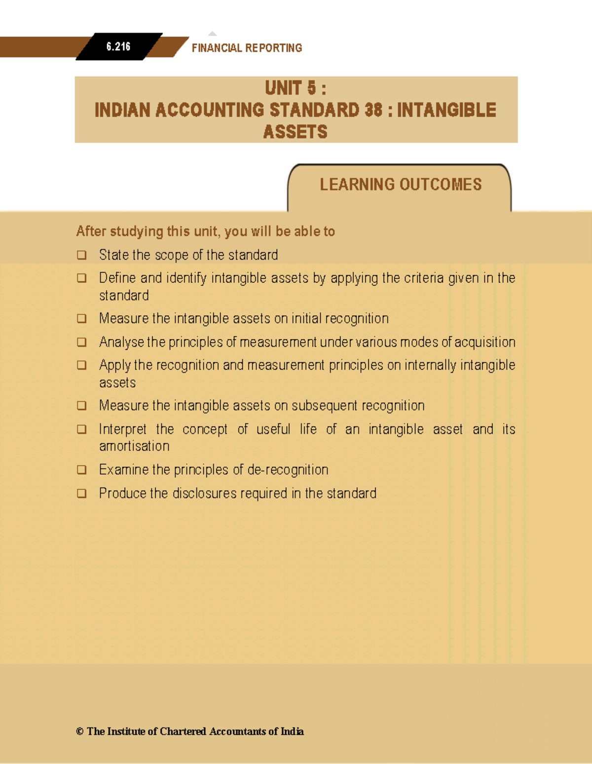 IND AS38 - 2. FINANCIAL REPORTING 216 a v v 6. UNIT 5 : INDIAN ...