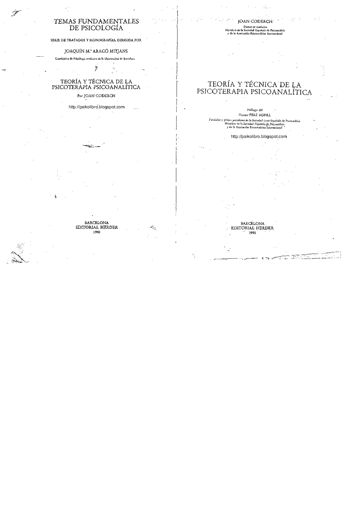 172932549 Joan Coderch Teoria y Tecnica de la Psicoterapia ...