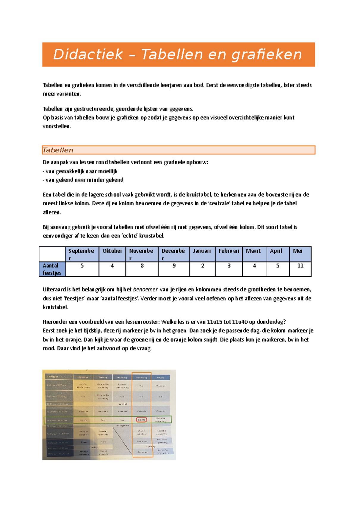 Didactiek tabellen en grafieken - Didactiek – Tabellen en grafieken ...
