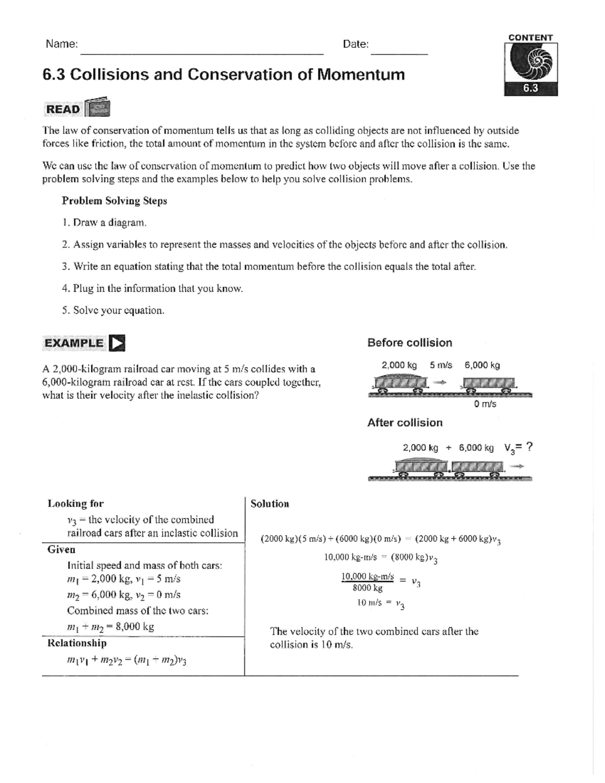Collision Conservation Momentum CPO - Studocu