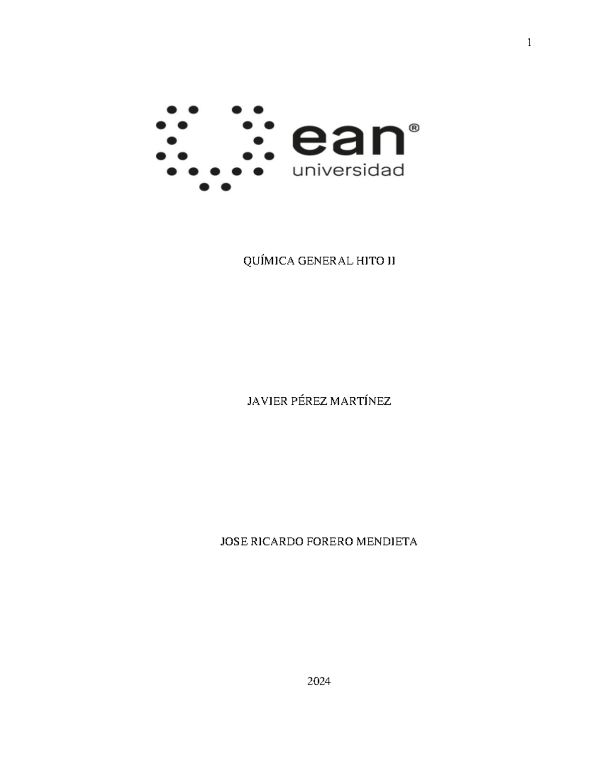 HITO II - HITO II - QUÍMICA GENERAL HITO II JAVIER PÉREZ MARTÍNEZ JOSE ...