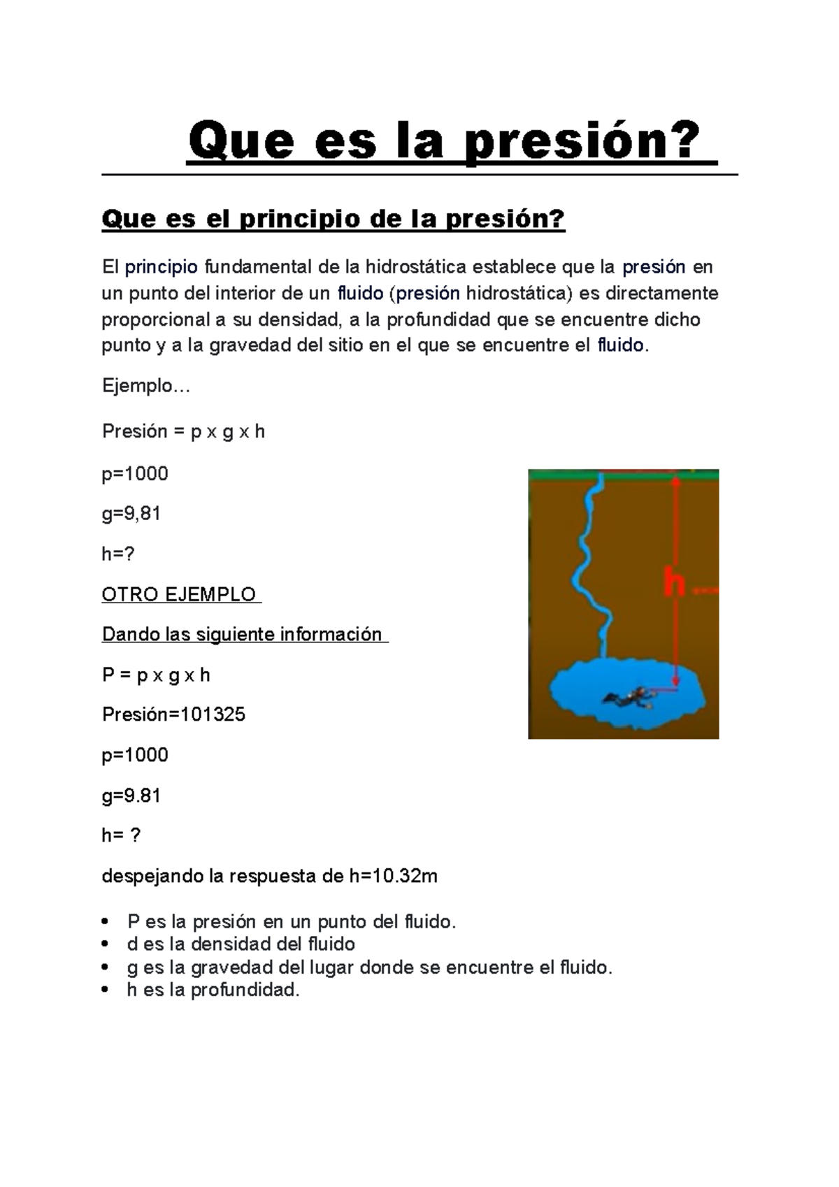 Que es la presión tarea - teoria - Que es la presión? Que es el ...