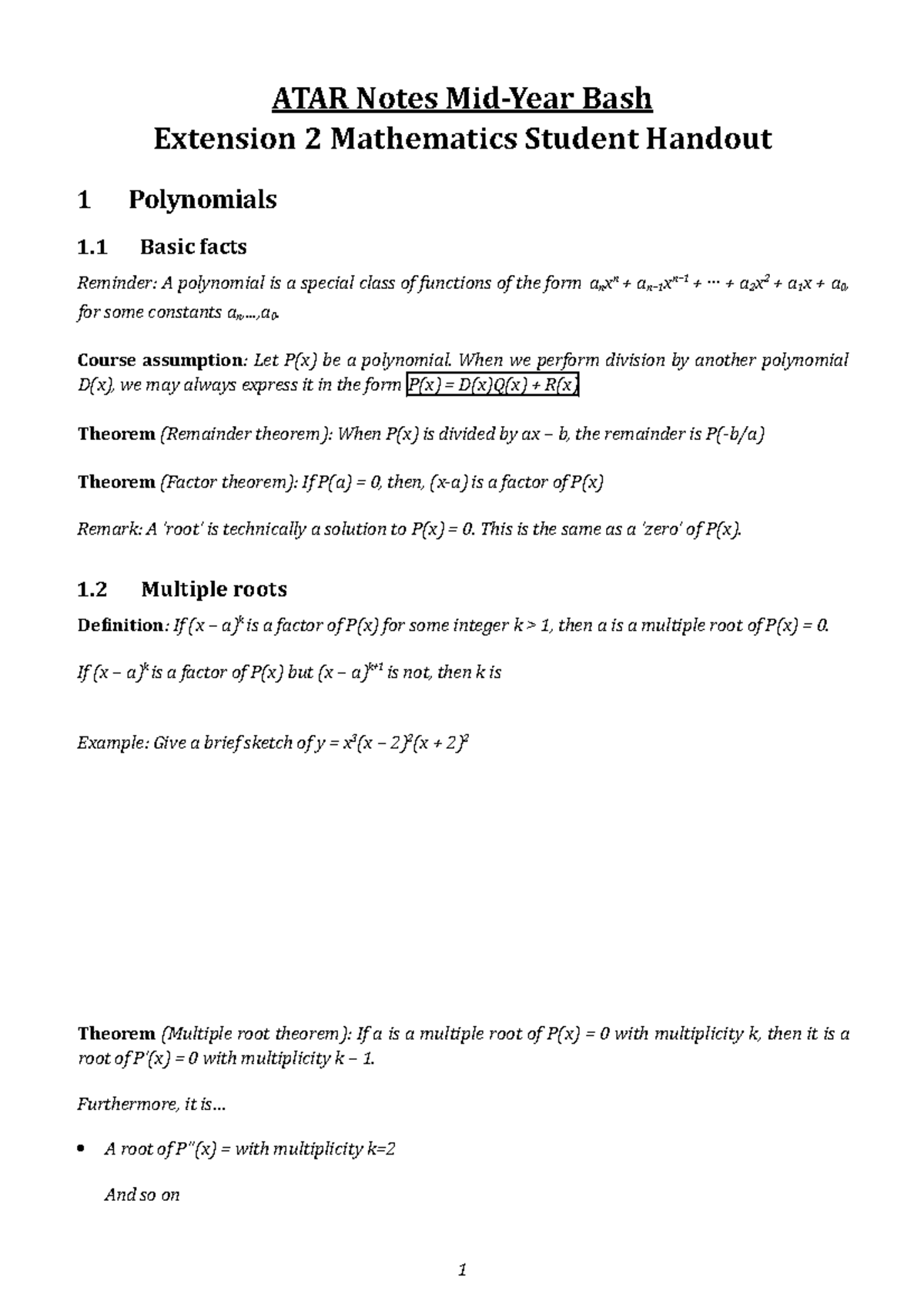 4U Maths Atarnotes - ATAR - ATAR Notes Mid-Year Bash Extension 2 ...